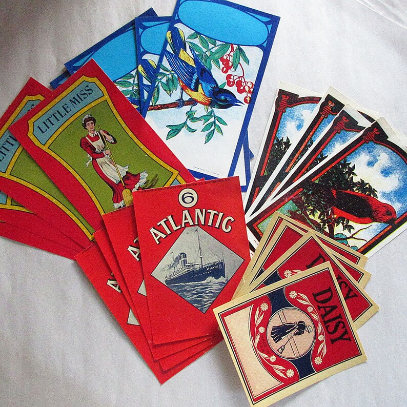 20 Labels Vintage Paper Labels Broom Label 5 Styles Ephemera - Etsy