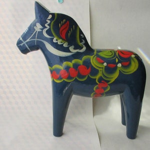 Vintage Large 9-3/4" Sweden Dala Horse Dalahast Dalecarlian Hand Carved ...