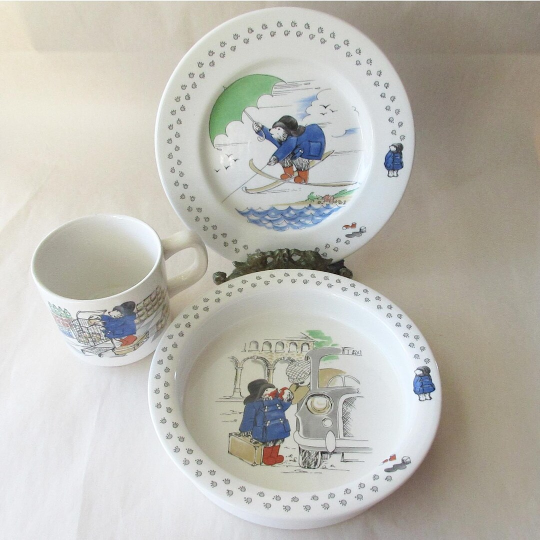 Paddington Bear 3 Piece Set Vintage Coalport England Childrens Dining ...