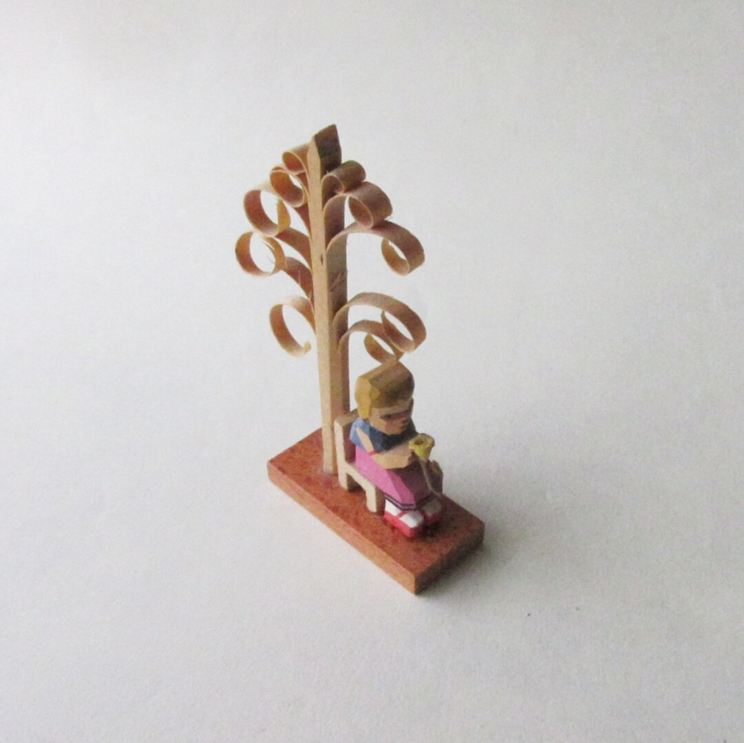 Vintage East Germany Emil Helbig Child Under Tree Hand Carved Wooden ...