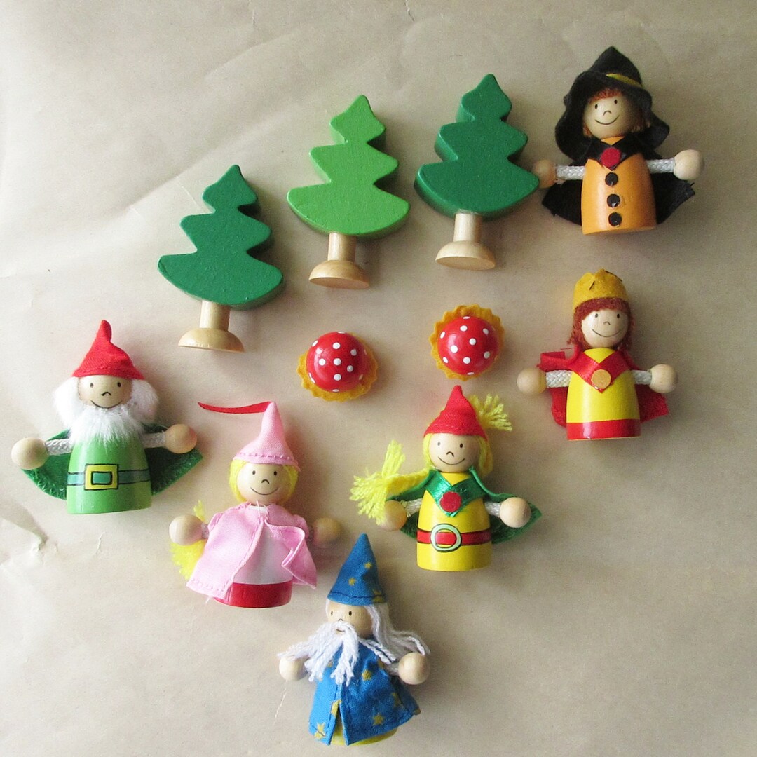11 Vintage Germany Birthday Characters Trees Cake Toppers Wooden Wood ...
