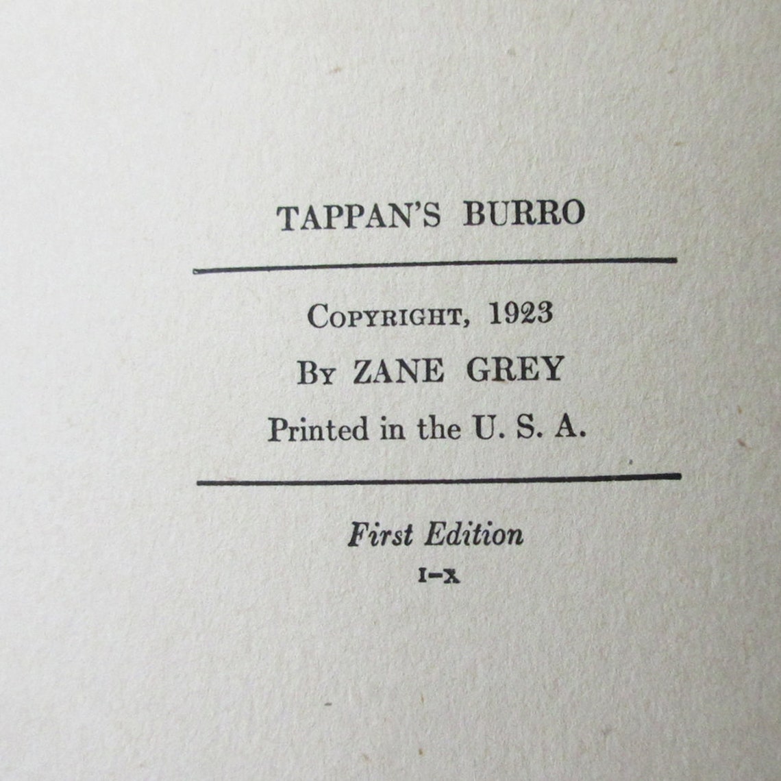 Zane Grey First Edition 1st Edition Tappan's Burro 1923 | Etsy