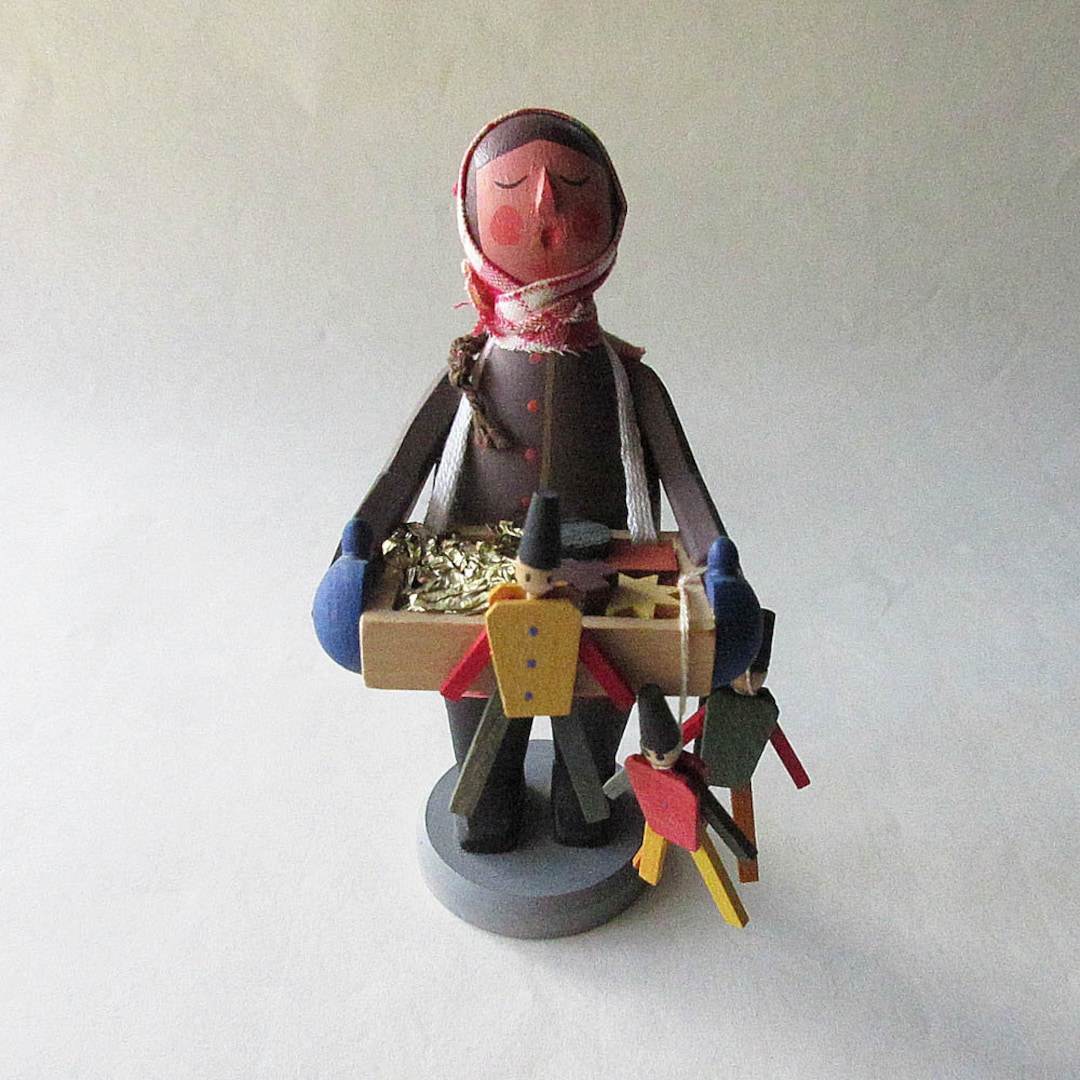 Vintage East Germany Christmas Market Seller 5" GDR Expertic Erzgebirge ...