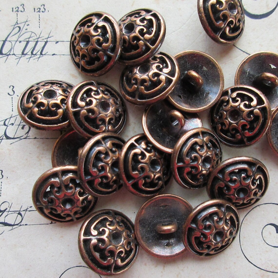 20 Vintage Metal Fancy Buttons 1950s - Etsy