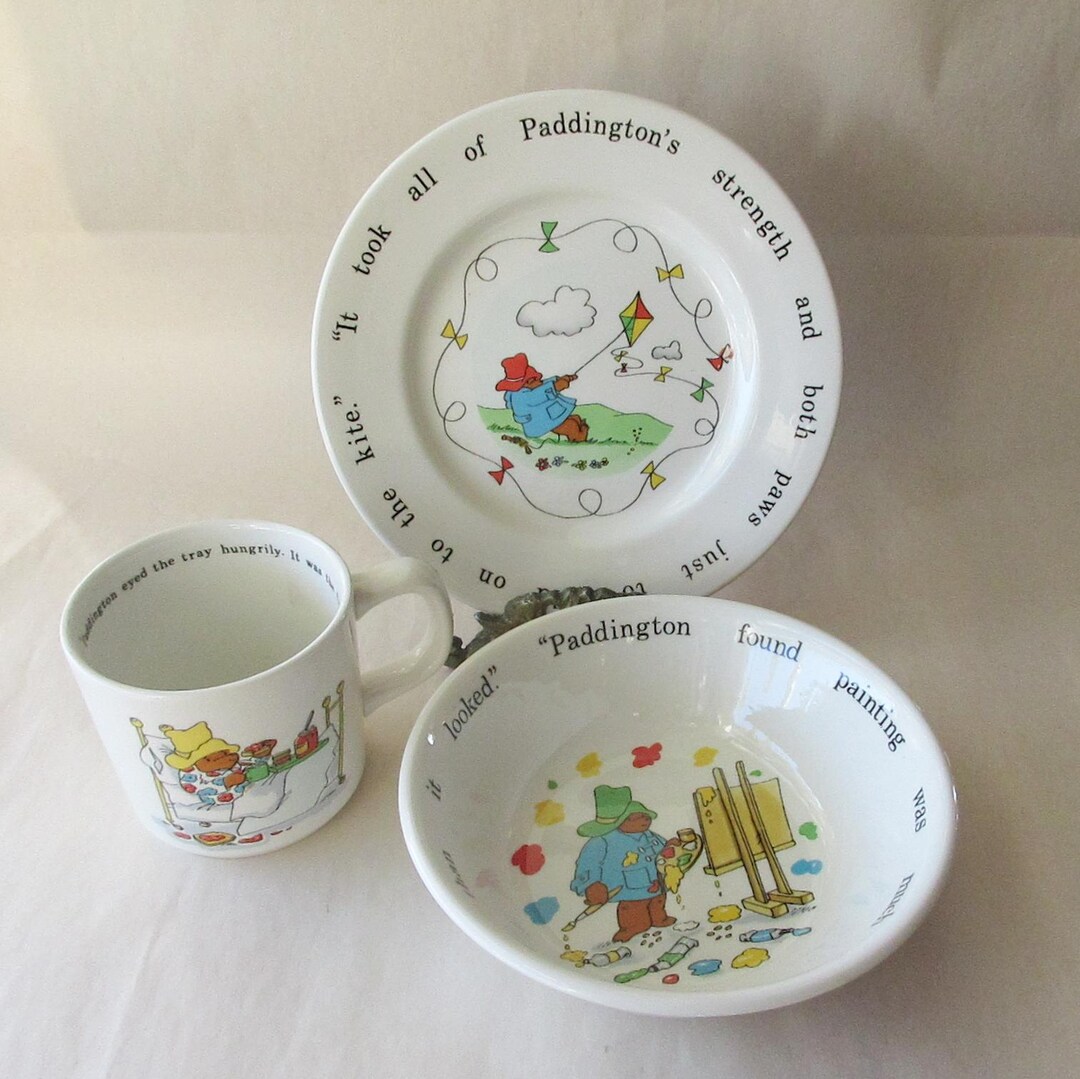 Paddington Bear 3 Piece Set Vintage Coalport England Childrens Dining ...