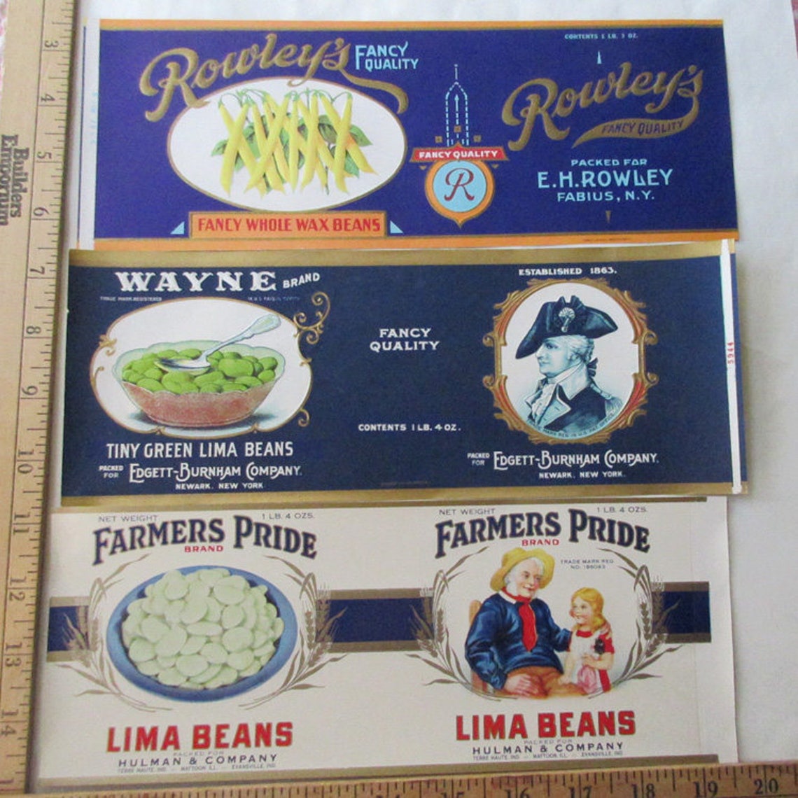 3 Vintage Assorted Paper Labels Vegetable Can Label Vintage | Etsy
