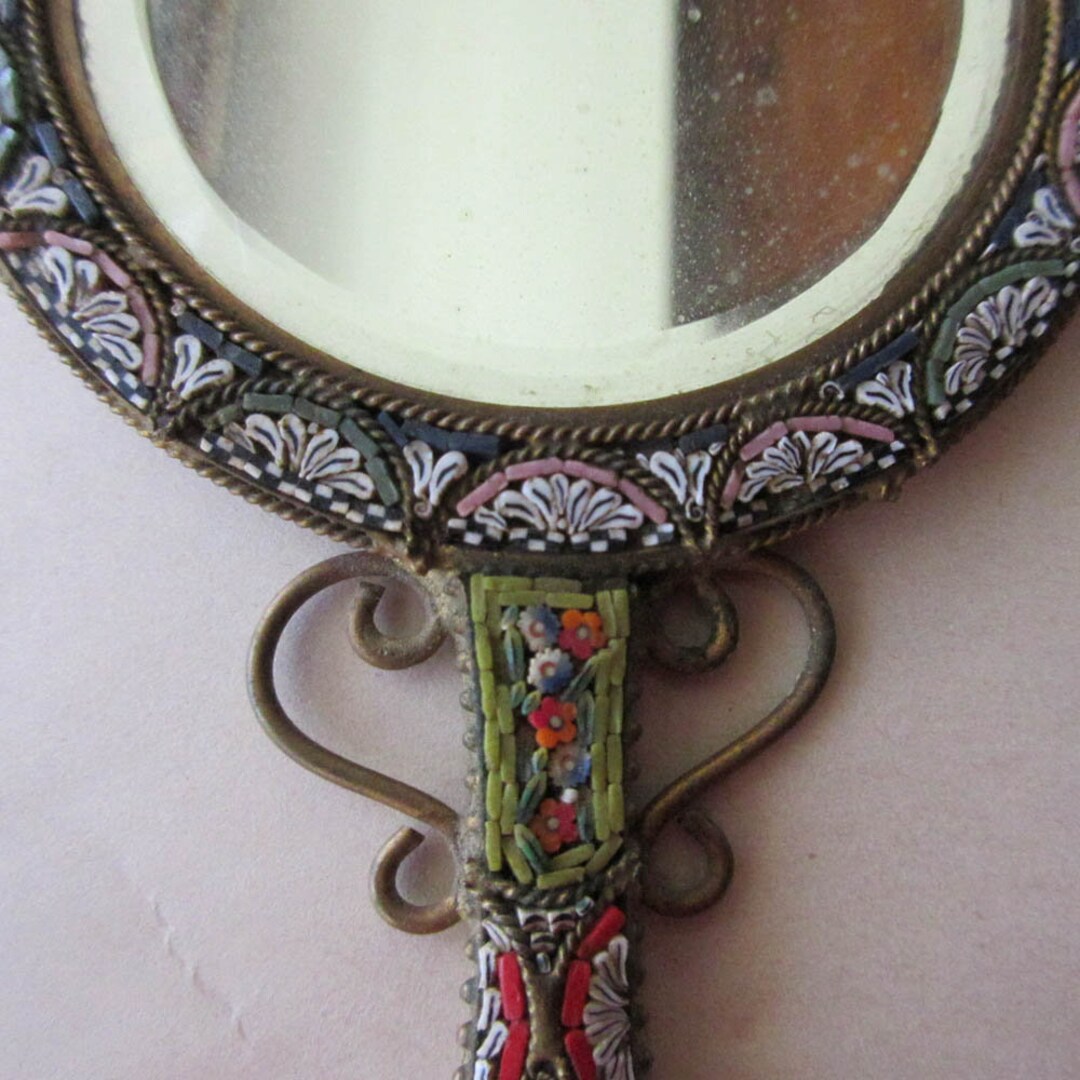 Italy Vintage 5-3/4 Hand Mirror Frame Micro Mosaic Circa - Etsy
