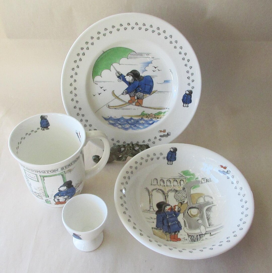 Paddington Bear 4 Piece Set Vintage Coalport England Childrens Dining ...