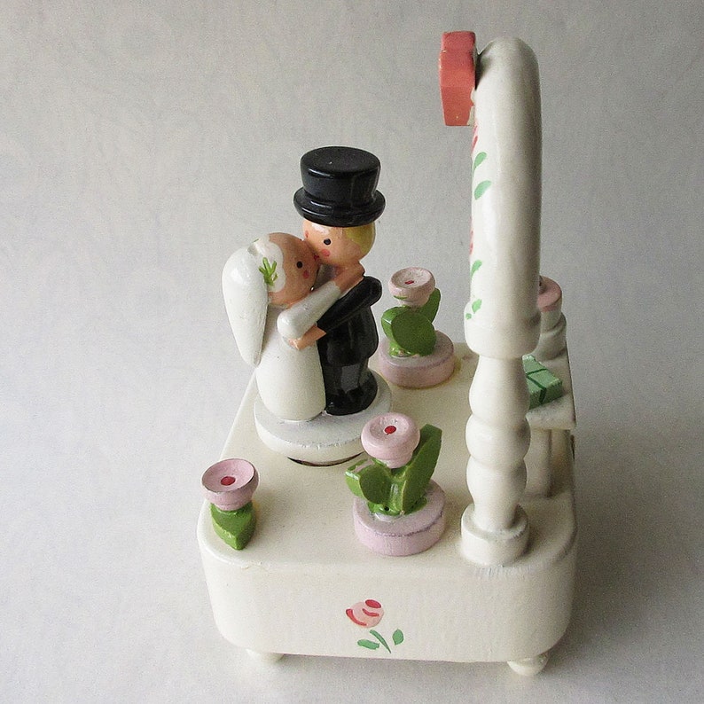 Sevi Italy Vintage Wooden Wood Wedding Music Box Bride and Groom - Etsy