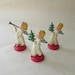 3 Vintage Germany Christmas Angels Hard Plastic Decoration Ornaments ...