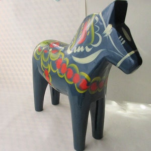 Vintage Large 9-3/4" Sweden Dala Horse Dalahast Dalecarlian Hand Carved ...