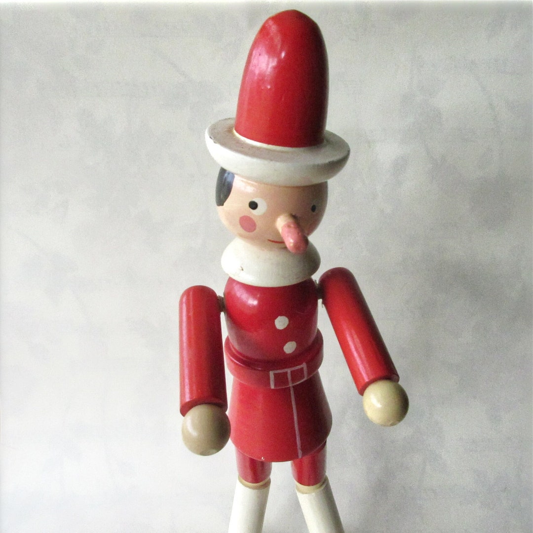 Sevi Italy Vintage Pinocchio Figure Articulated Wooden Wood Toy Italian ...