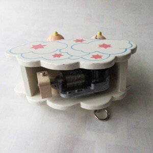 Sevi Italy Vintage Wooden Wood Rocking Cloud Angels Music Box Child's ...