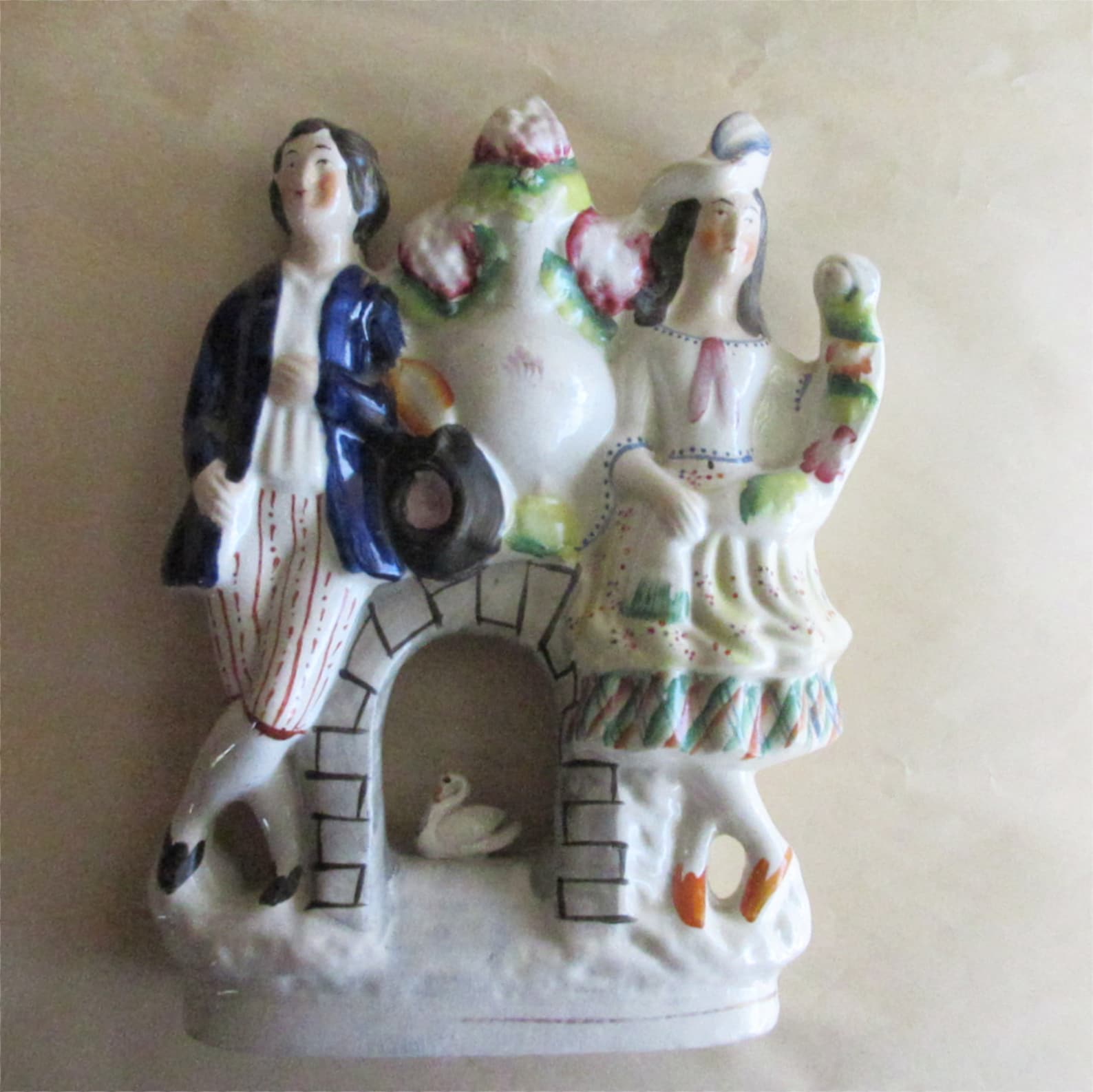 Vintage Staffordshire England Side Saddle Lady on Horse Figure Figurine ...