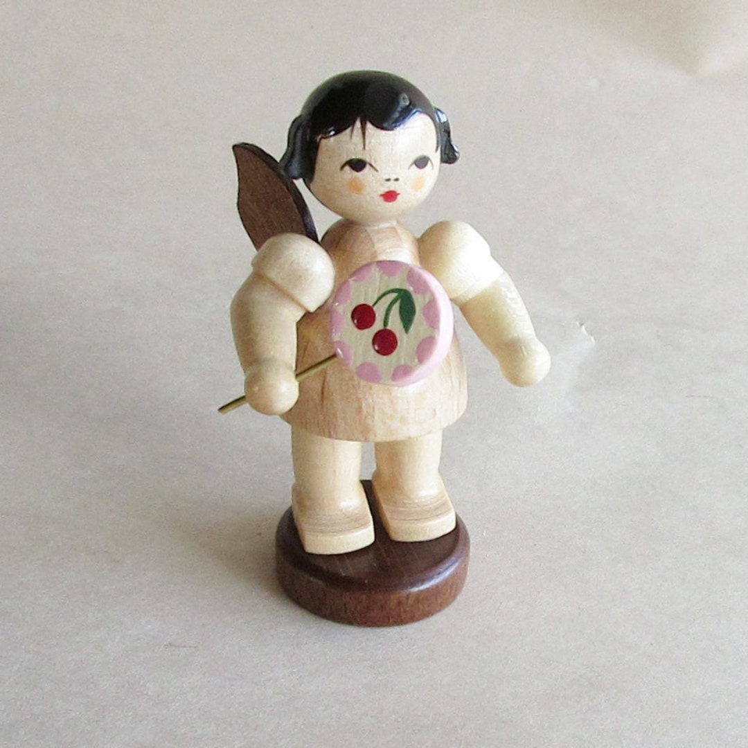Vintage Erzgebirge Germany Wood Lollipop Angel Wooden Decoration ...