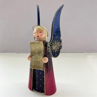 Vintage East Germany Christmas Child Angel on Moon Erzgebirge Wood ...