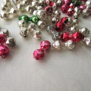 140 Vintage Japan Glass Beads Christmas Garland Faceted Double Bump ...