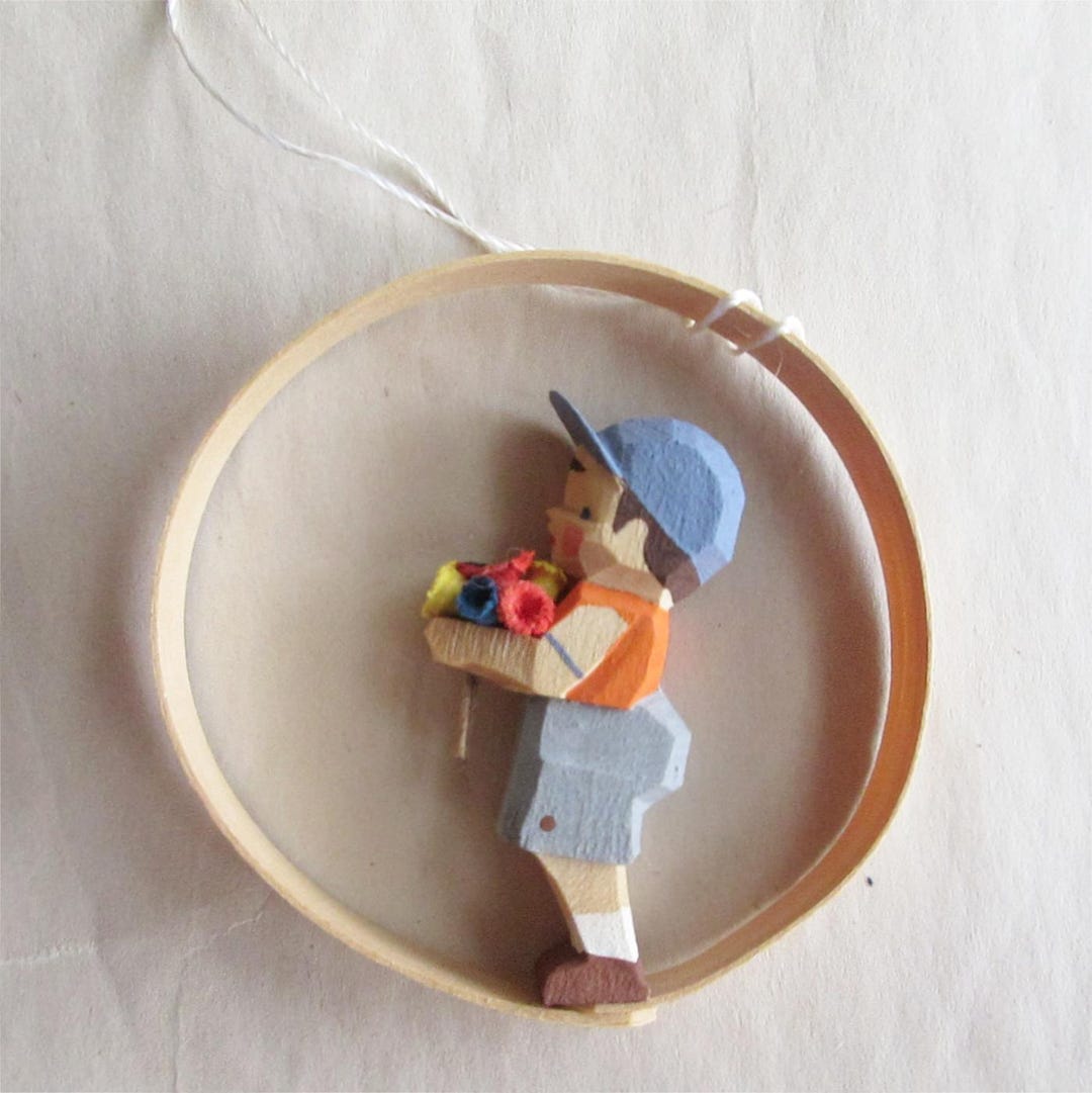 Vintage East Germany Emil Helbig Ornament Boy Hand Carved Wooden ...