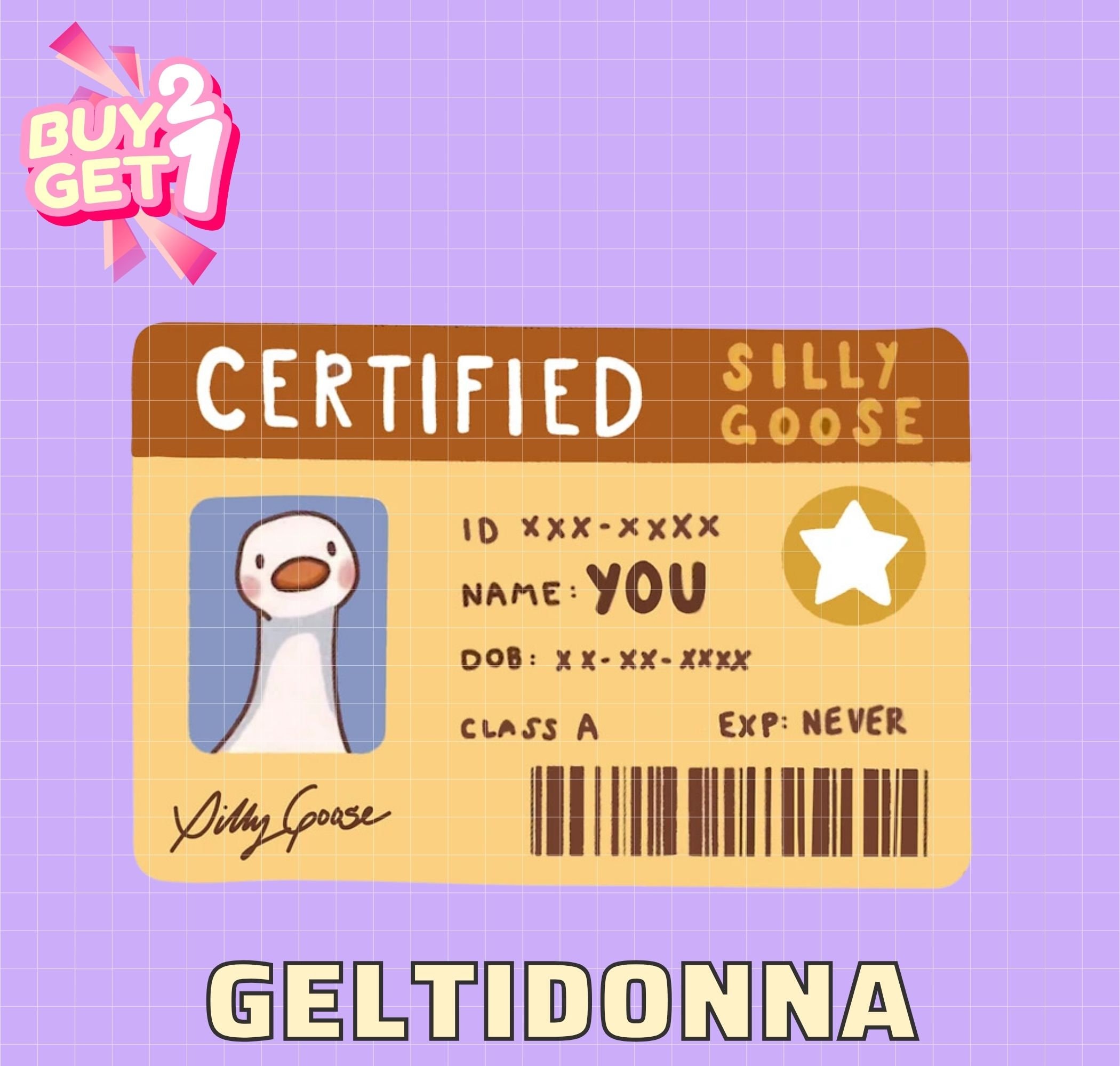 Certified Silly Goose Sticker, Funny Silly Goose Meme Laptop Bottle ...