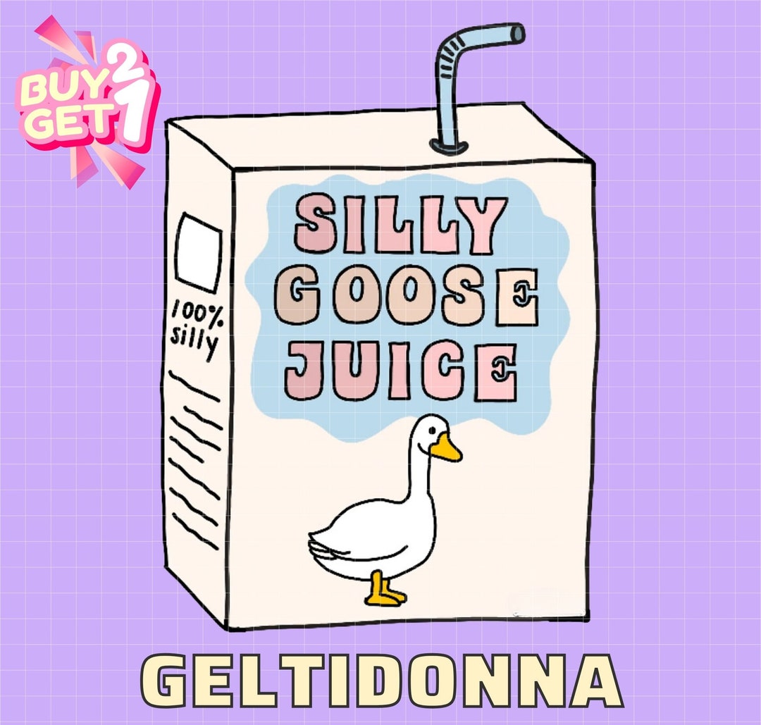 Silly Goose Juice Sticker, Funny Goose Meme Decal for Water Bottles ...