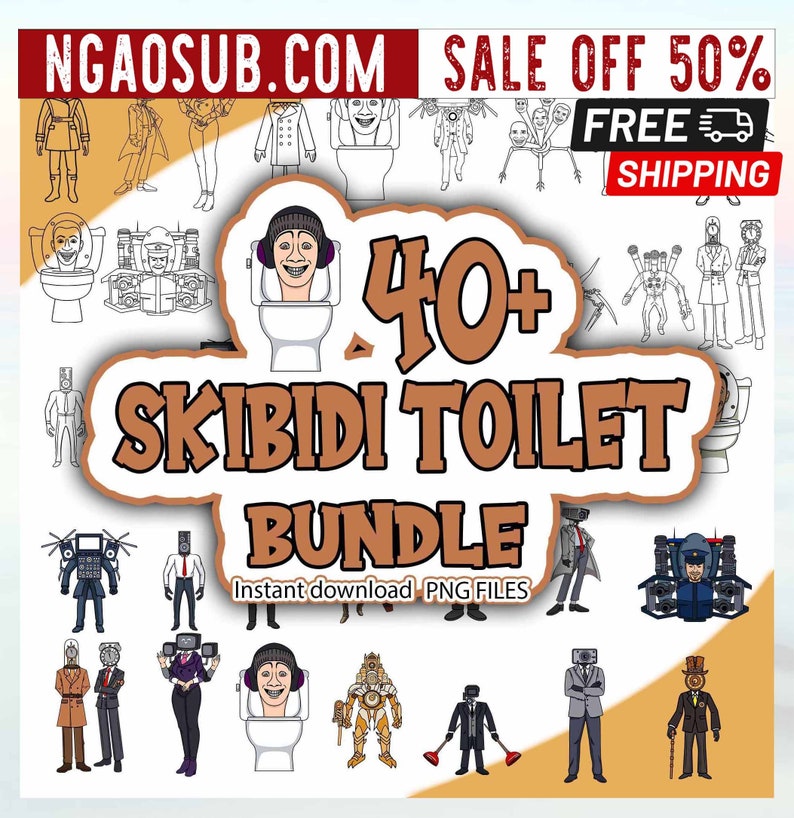 40 Skibidi Toilet Bundle Png, Skibidi Toilet Svg Png 300 Dpi, Designs ...
