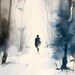 Vintage Winter Forest Path Water Colored Digital Art Home Decor ...