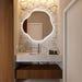 Asymmetrical LED Bathroom Mirror: Wavy Sunburst Design, Warm Light - Etsy