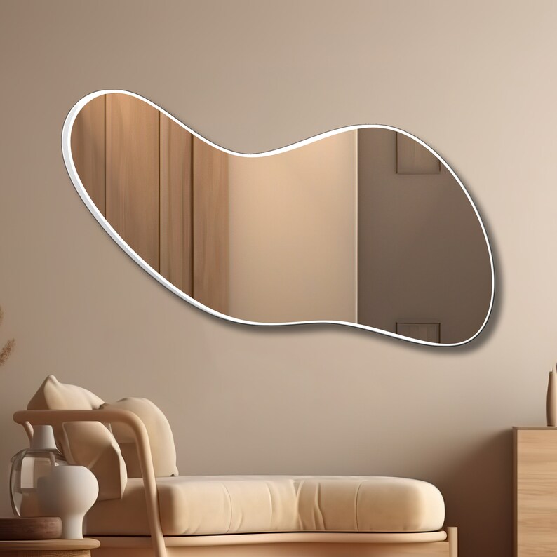 Irregular Shaped Wall Mirror, Asymmetrical Gold Framed Mirror ...