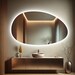 Asymmetric Oval LED Backlit Mirror: Modern Bathroom Wall Decor - Etsy