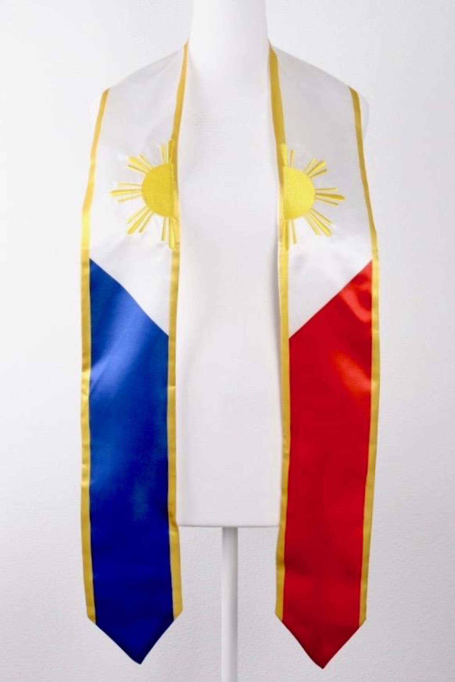 Philippines Flag Embroidered Graduation Stole | Sash | Scarf | Filipino ...