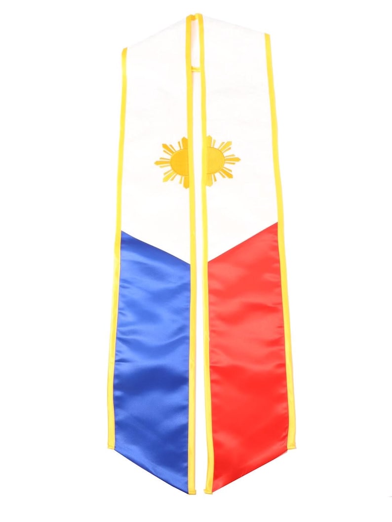 Philippines Flag Embroidered Graduation Stole | Sash | Scarf | Filipino ...