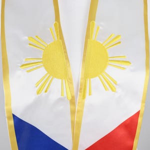 Philippines Flag Embroidered Graduation Stole | Sash | Scarf | Filipino ...