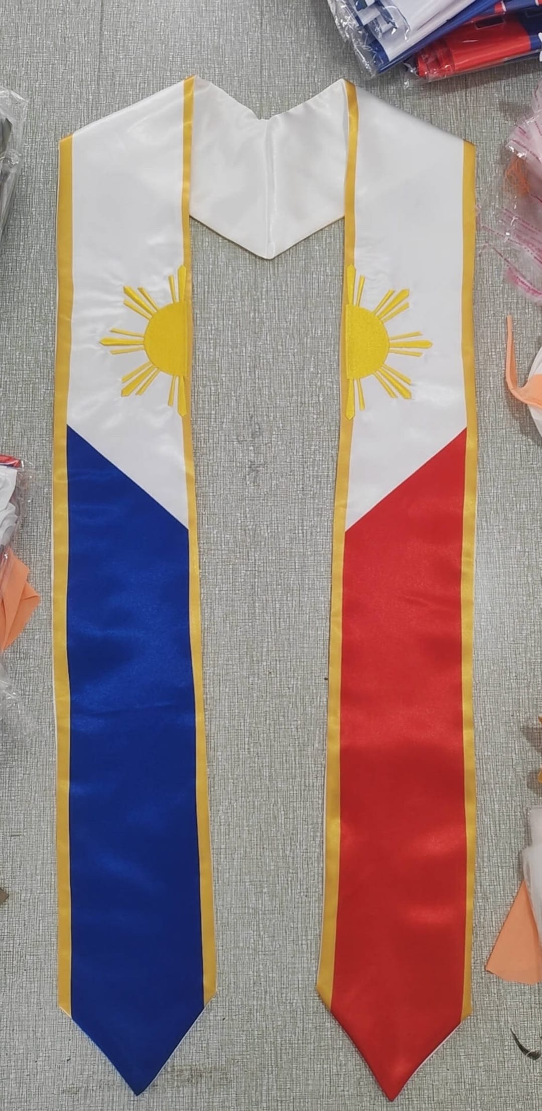 Philippines Flag Embroidered Graduation Stole Sash Scarf Filipino ...