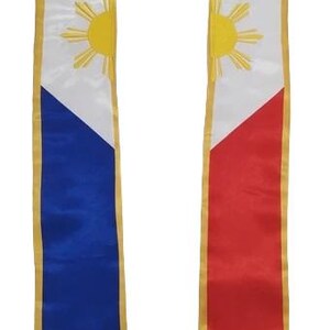Philippines Flag Embroidered Graduation Stole | Sash | Scarf | Filipino ...