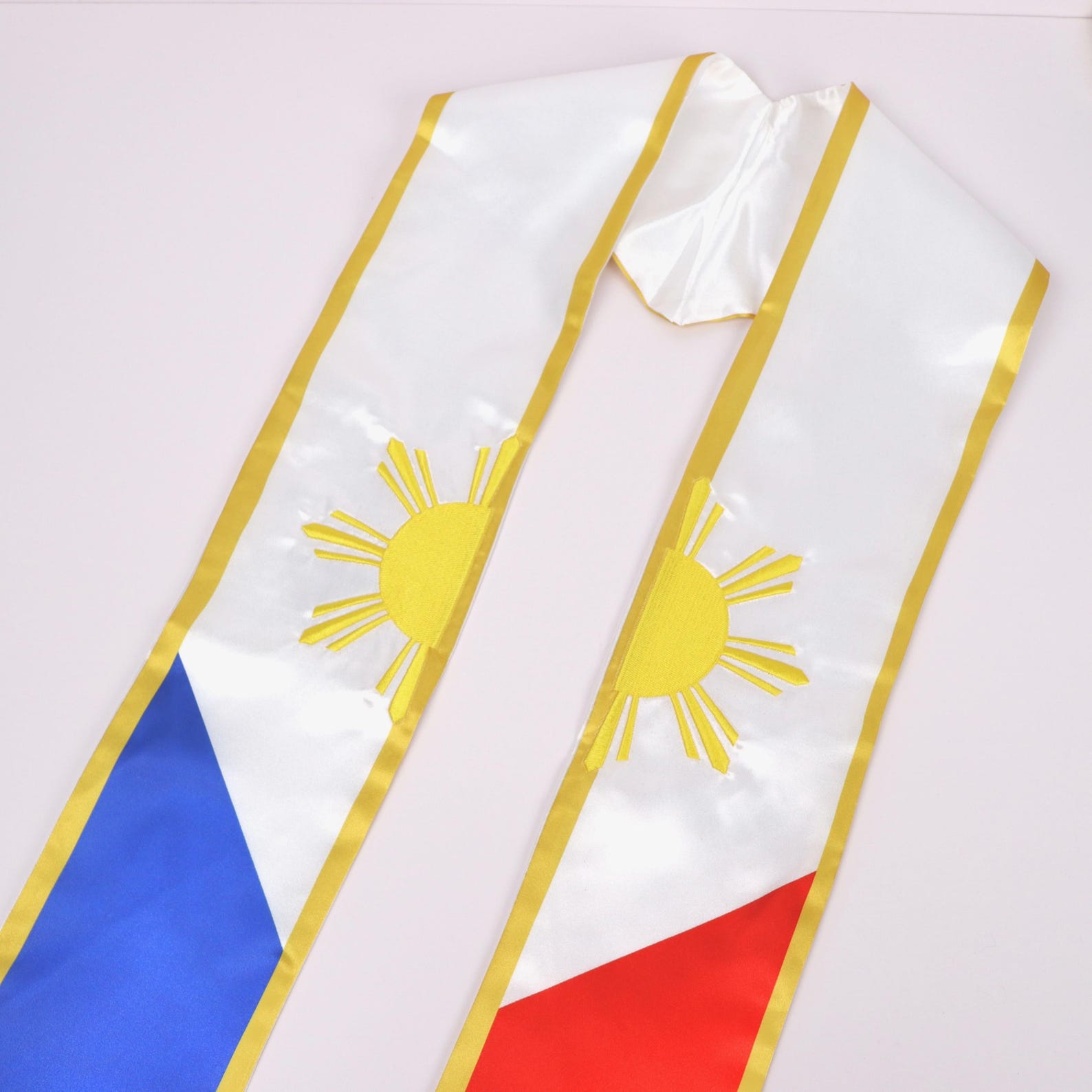 Philippines Flag Embroidered Graduation Stole | Sash | Scarf | Filipino ...