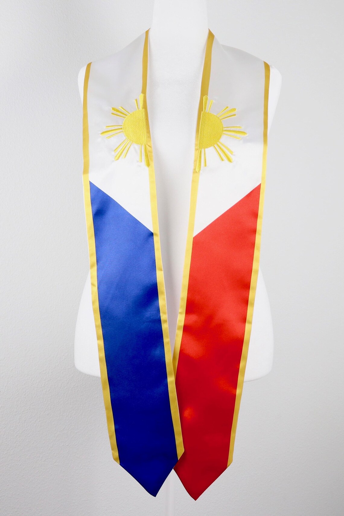 Philippines Flag Embroidered Graduation Stole | Sash | Scarf | Filipino ...