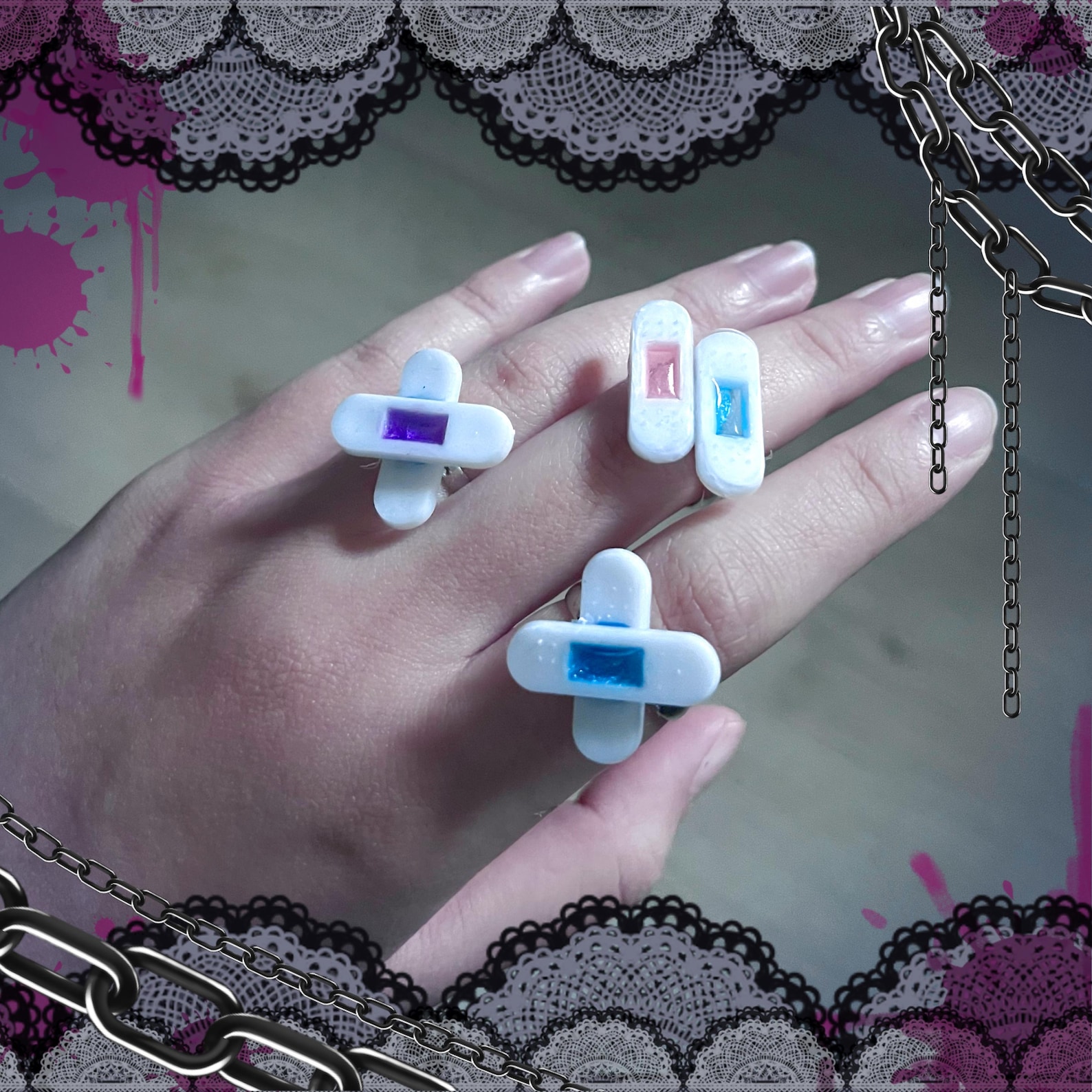 Iryou Bandaid Rings | Yami Kawaii | Band Aid | Hospital | Medicore ...
