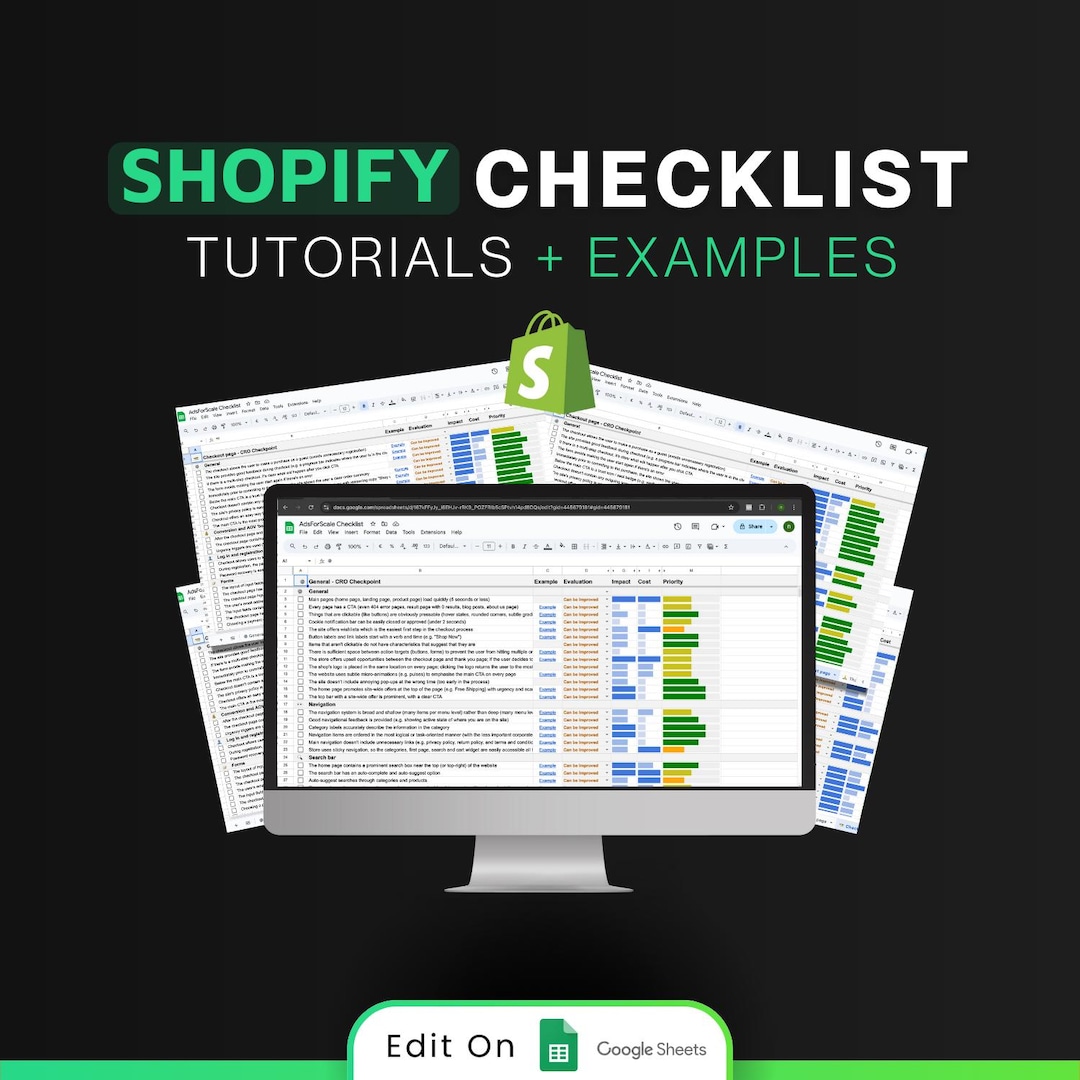 Shopify Store Checklist: Ecom Brand Scaling Bundle (PDF) - Etsy
