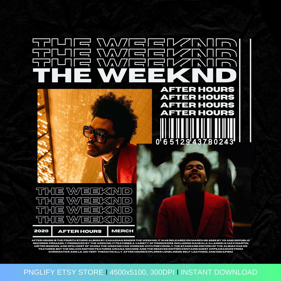 The Weeknd T-shirt Design, Instant Download, Free Commercial Use, After ...