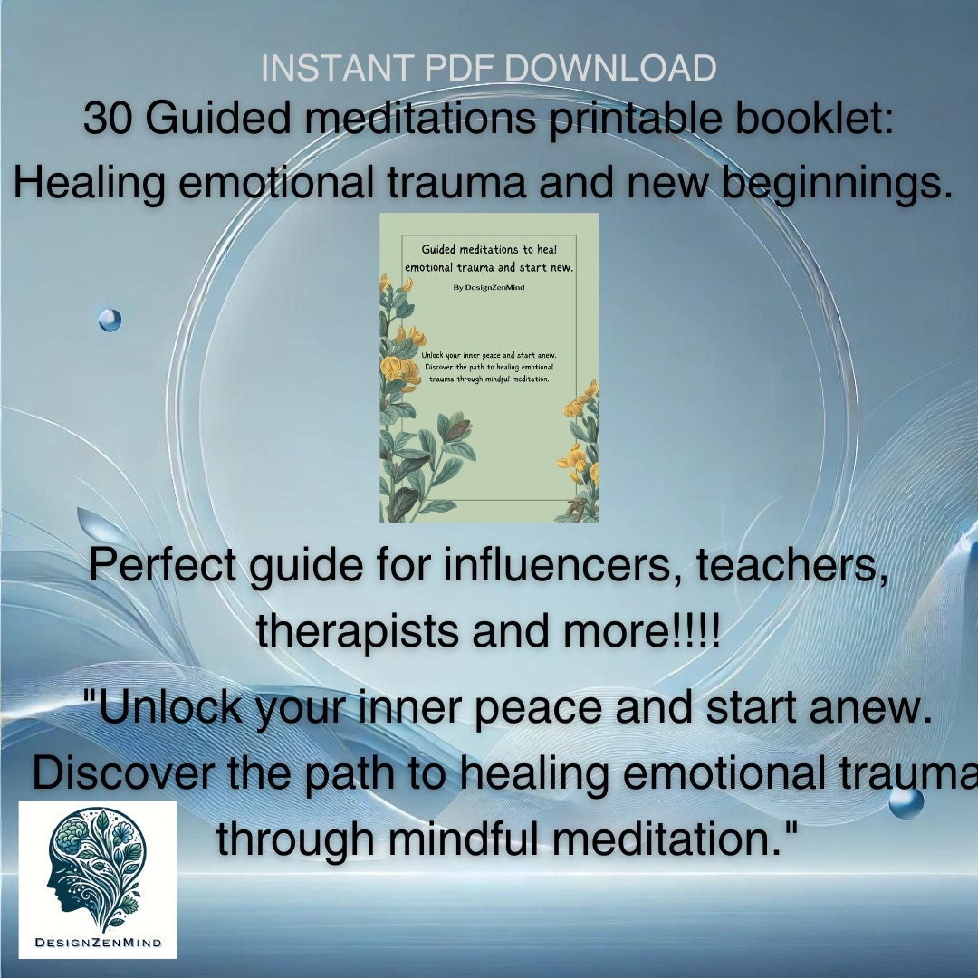 Printable Guided Meditation Bundle Booklet Mindfulness Script Self Help ...