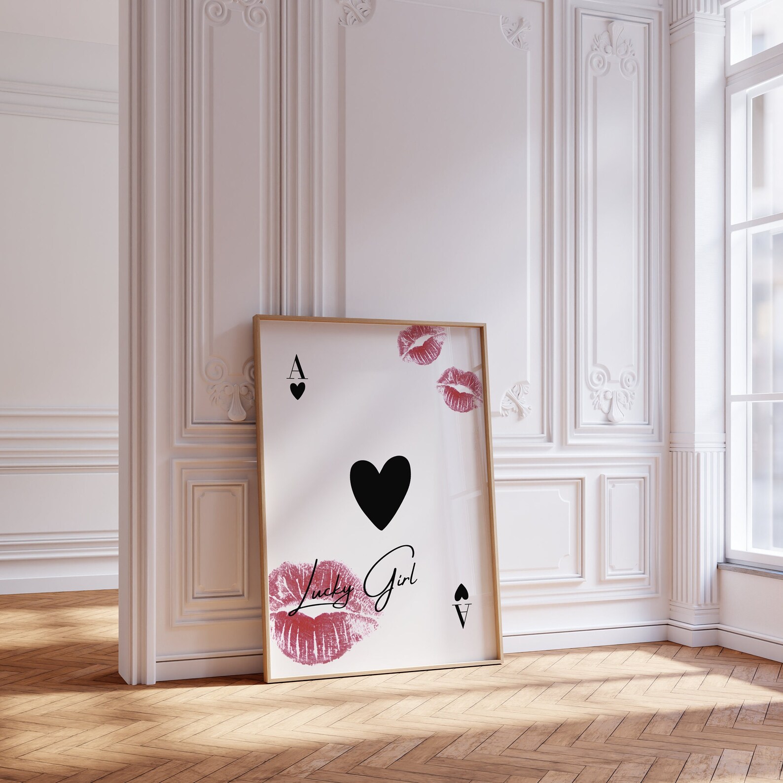 Feeling Lucky Poster Girly Wall Art Preppy Dice Pink Print Dopamine ...