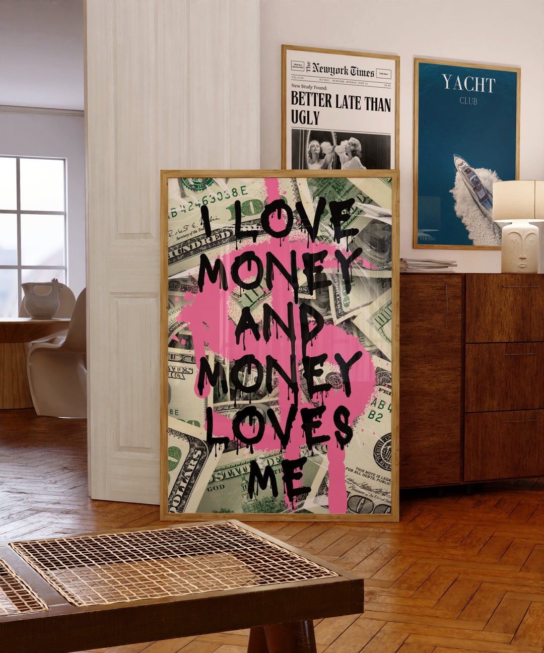 Money Poster Sugar Daddy Print Luxury Apartment Decor Y2k Preppy Money ...