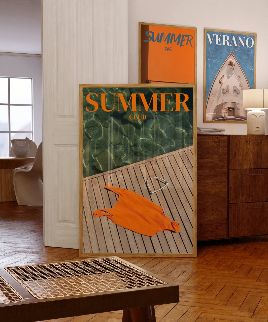 Summer Magazine Poster, 70s Decor, Orange Wall Art, Summer House Poster ...