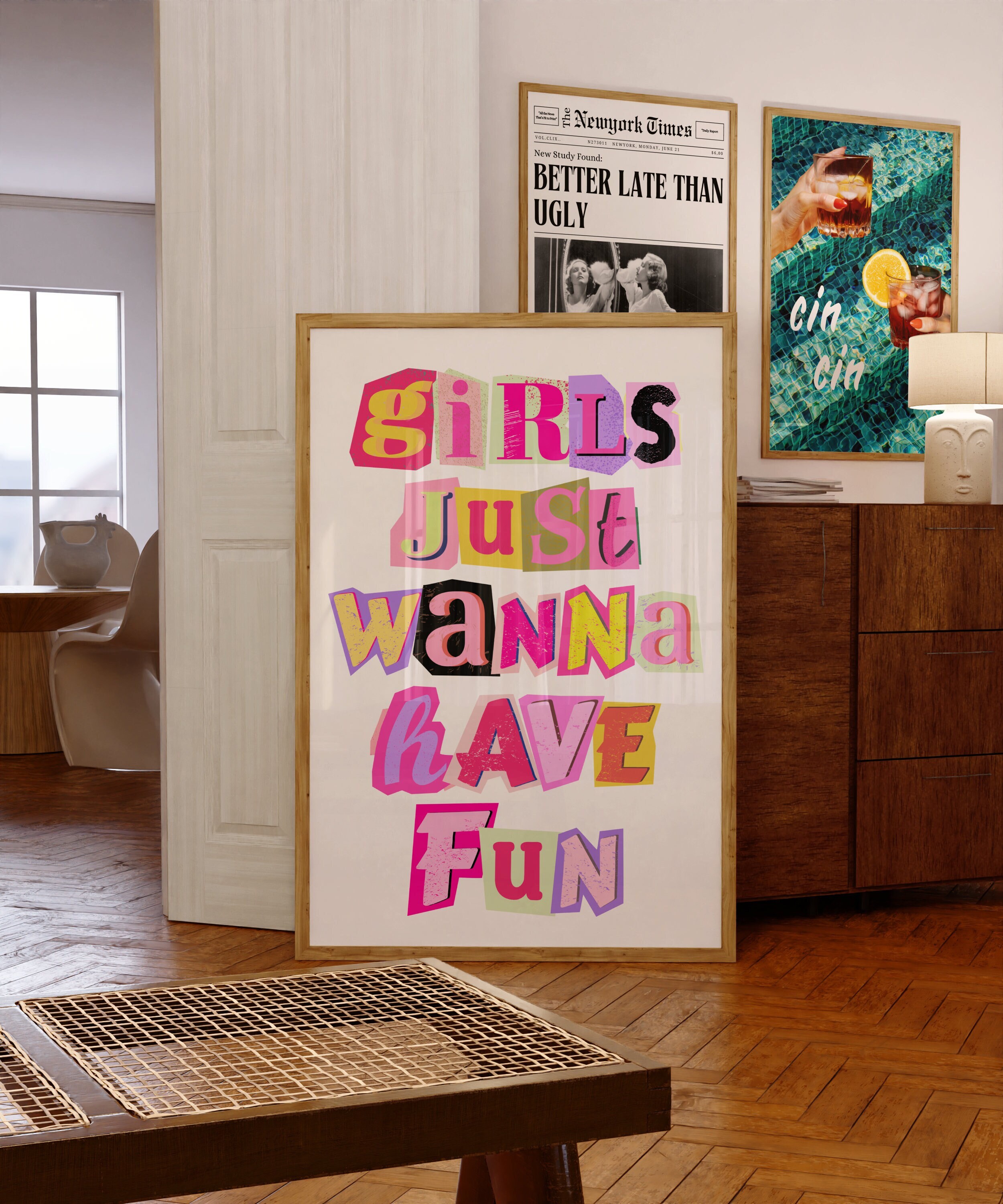Girly Quote Prints Trendy Typography Magazine Letter Preppy Posters ...