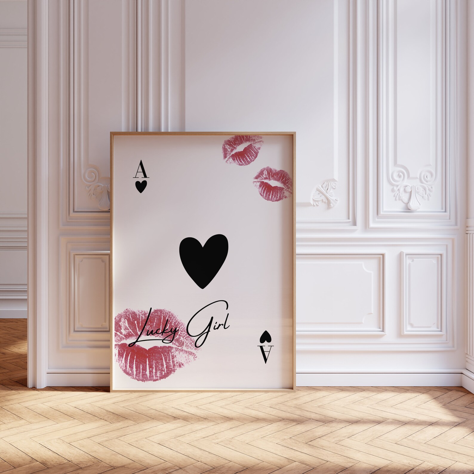 Feeling Lucky Poster Girly Wall Art Preppy Dice Pink Print Dopamine ...