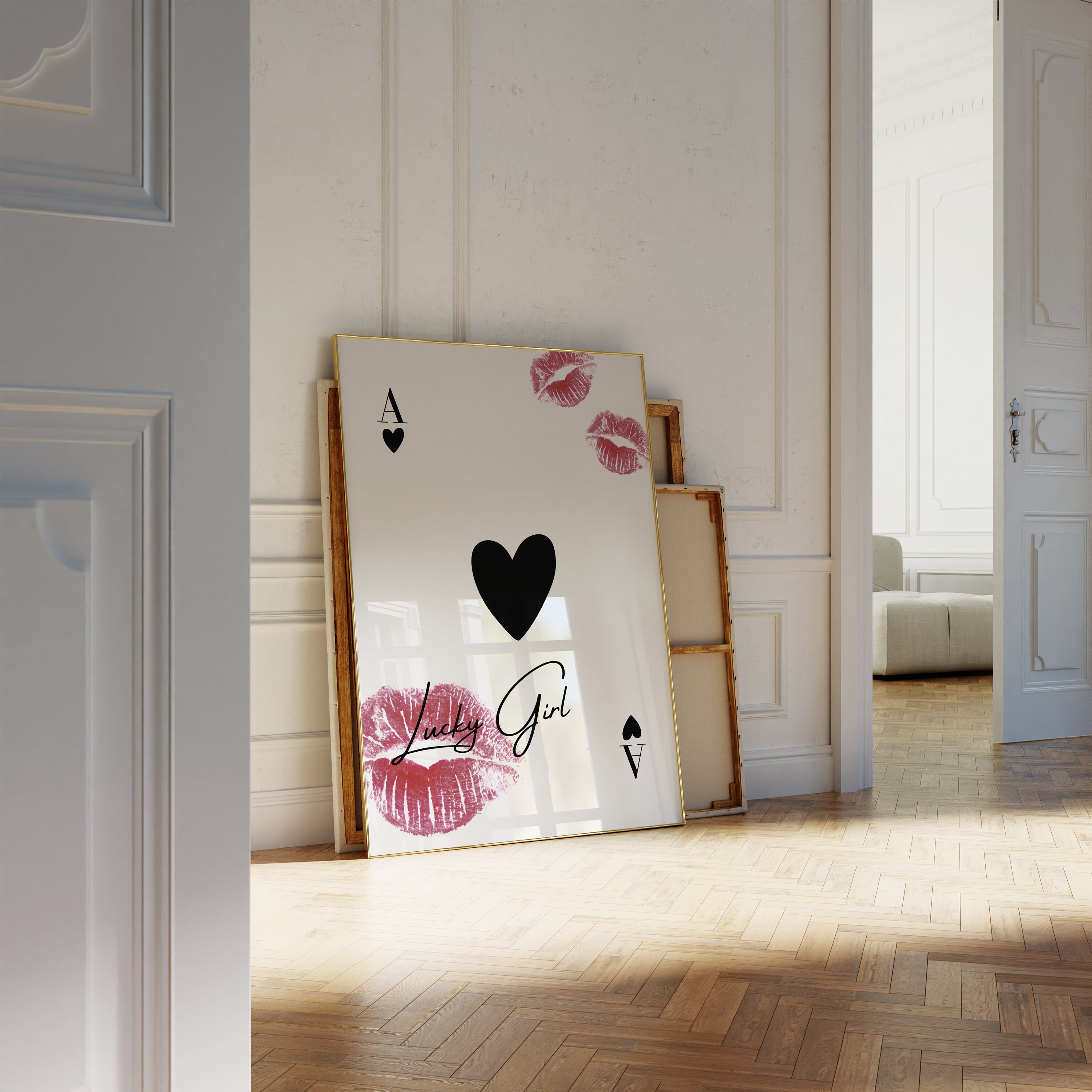 Feeling Lucky Poster Girly Wall Art Preppy Dice Pink Print Dopamine ...