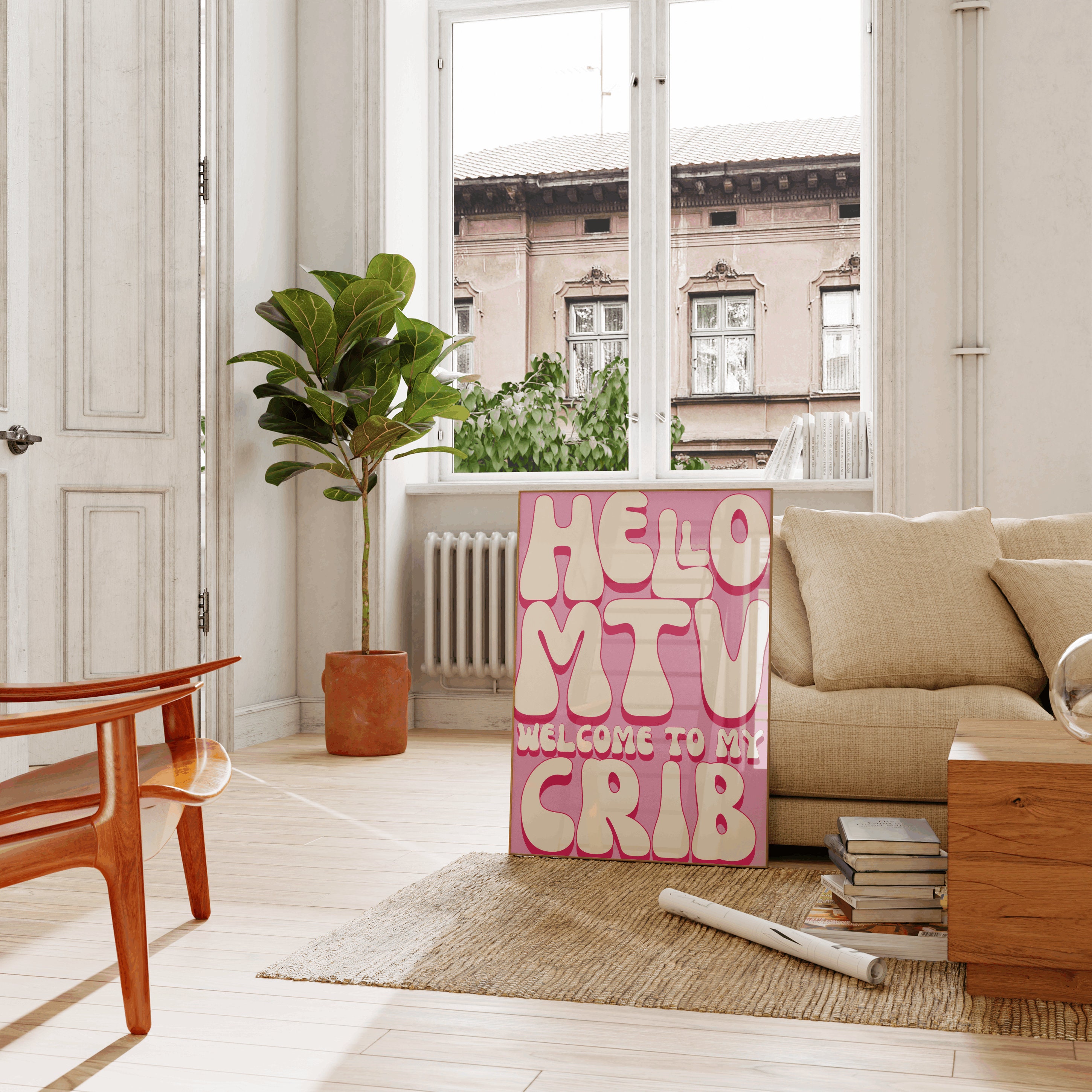 Welcome to My Crib Poster, MTV Poster, Typography Print, Hello MTV ...