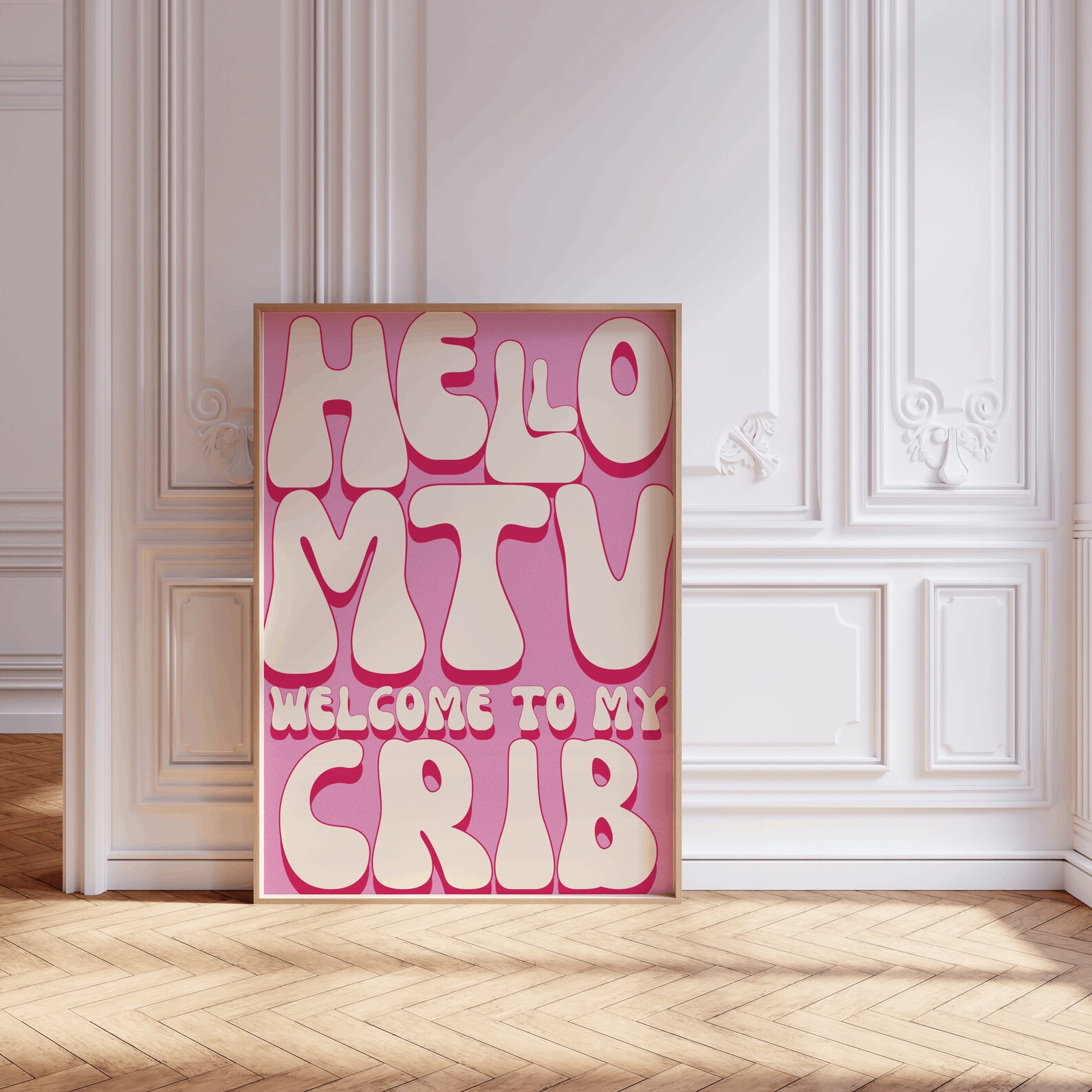 Welcome to My Crib Poster, MTV Poster, Typography Print, Hello MTV ...