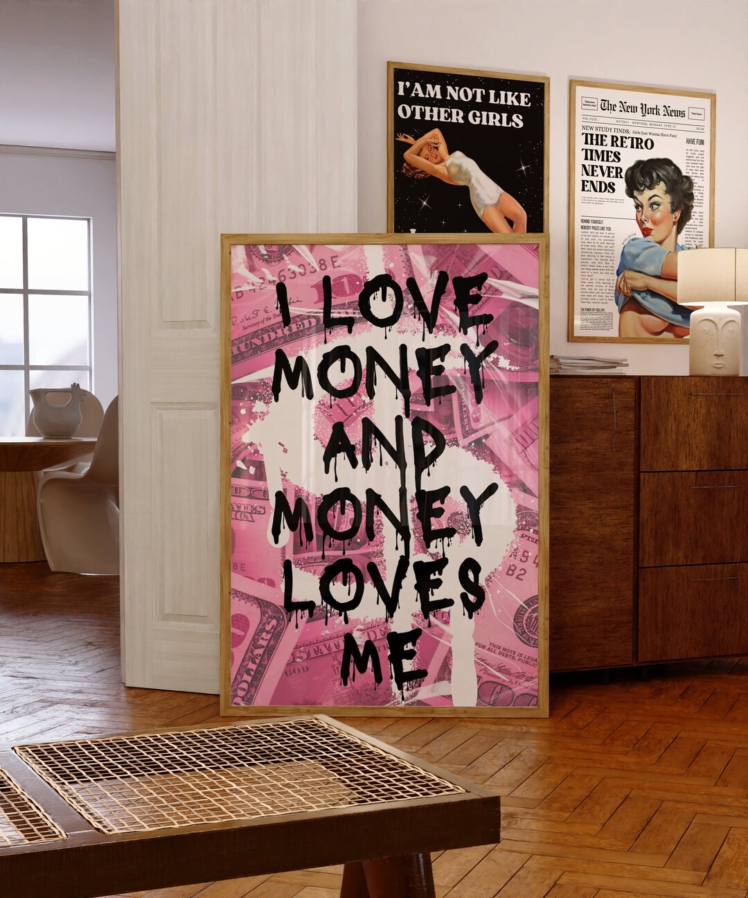 Money Poster Sugar Daddy Print Luxury Apartment Decor Y2k Preppy Money ...