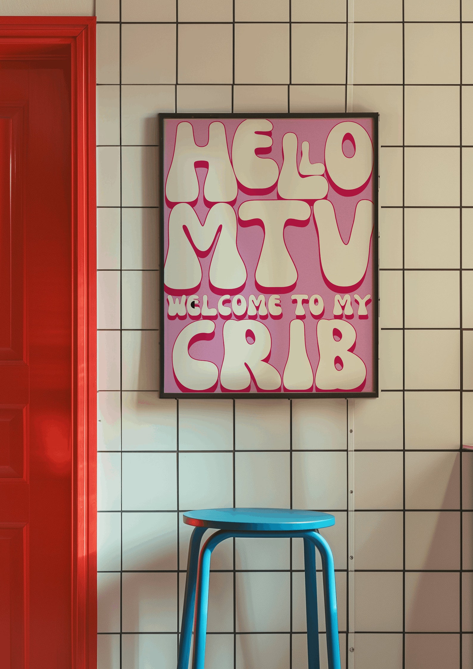 Welcome to My Crib Poster, MTV Poster, Typography Print, Hello MTV ...